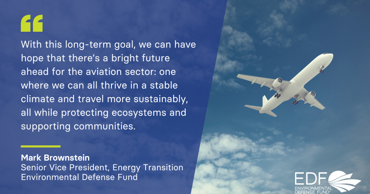 EDF Welcomes ICAO Assembly’s 2050 Goal and CORSIA decisions | EDF